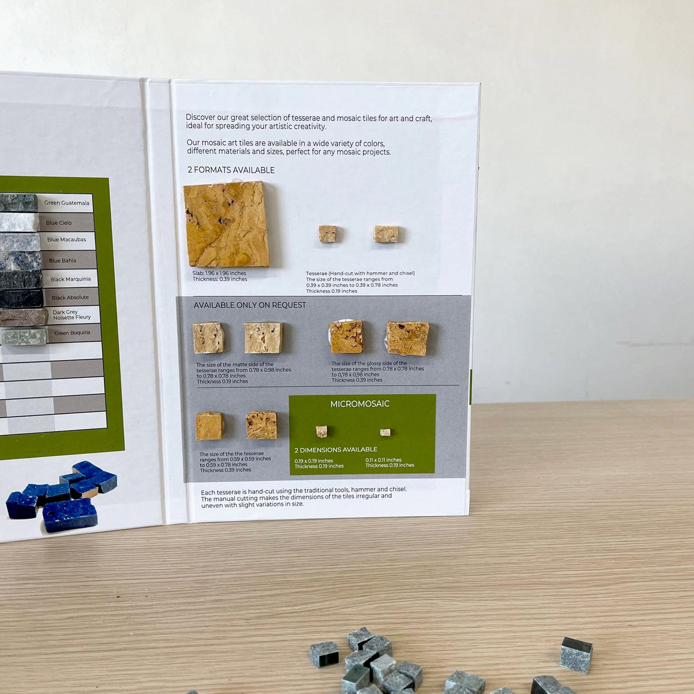 Marble samples board for mosaics – SCUOLA DI MOSAICO