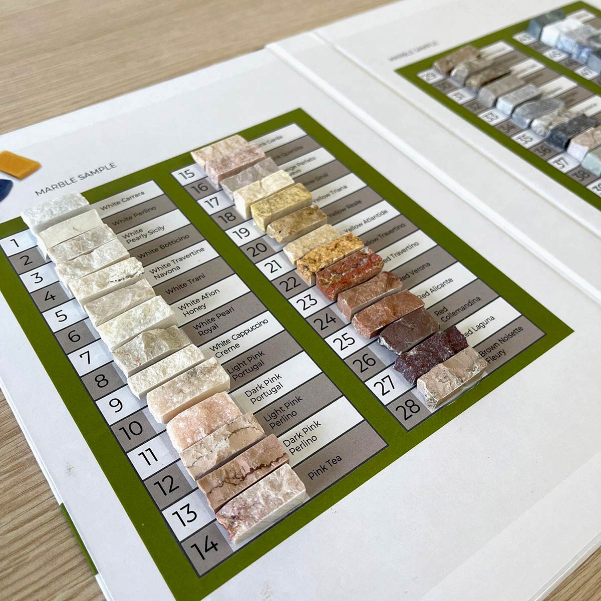 Marble samples board for mosaics – SCUOLA DI MOSAICO