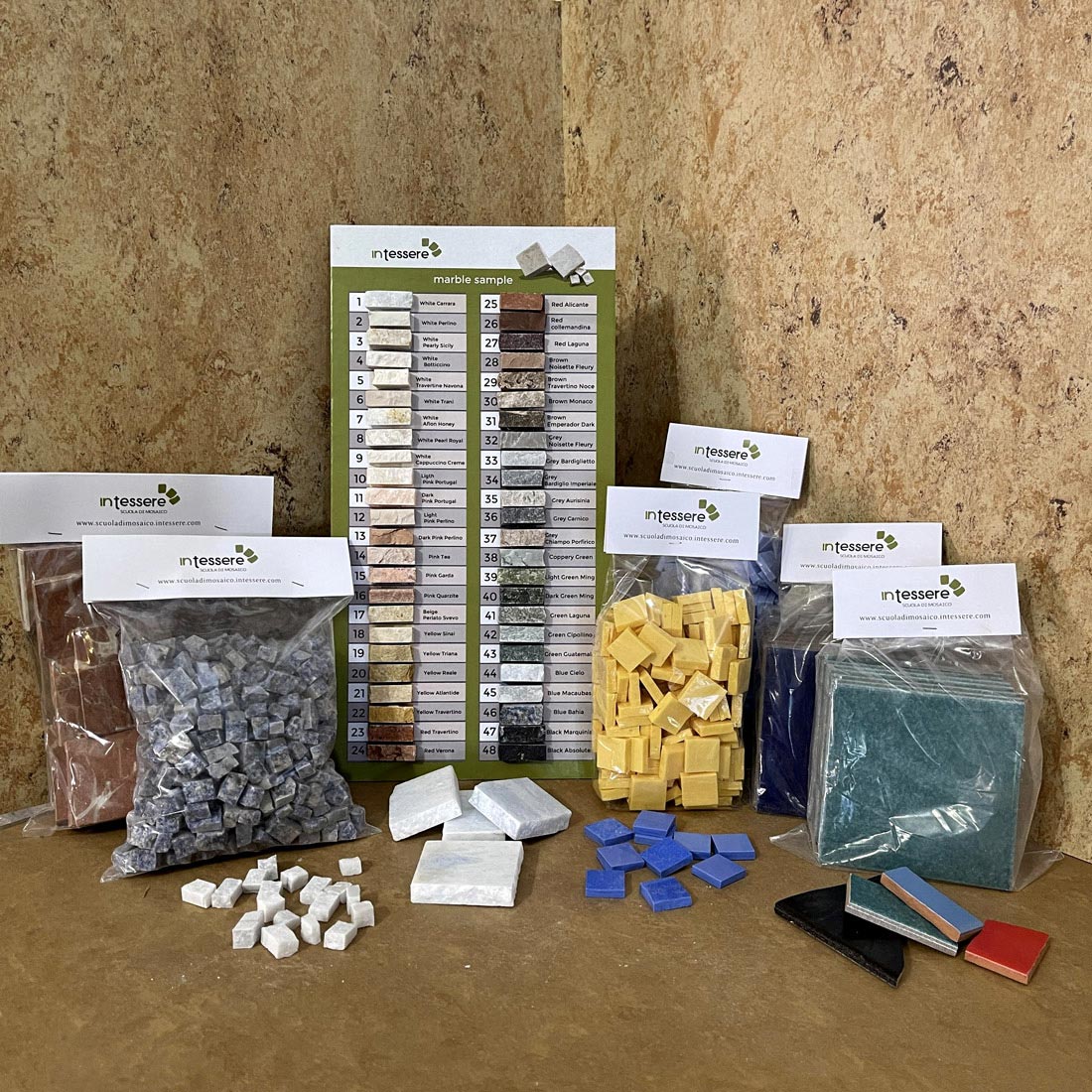 Mosaic tiles for crafts, slabs and tesserae for mosaic – SCUOLA DI MOSAICO